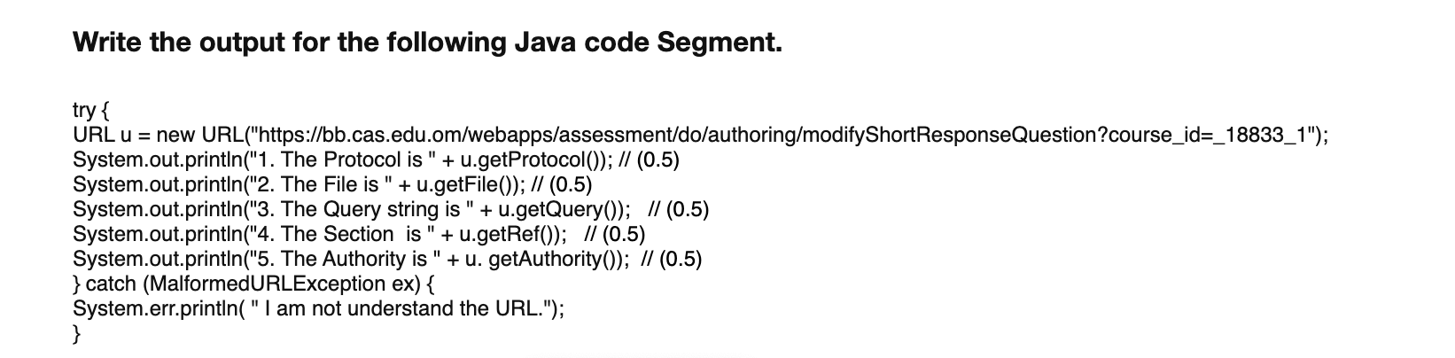Solved Write The Output For The Following Java Code Segment 0411