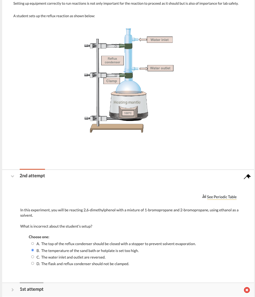 Solved Setting up equipment correctly to run reactions is | Chegg.com
