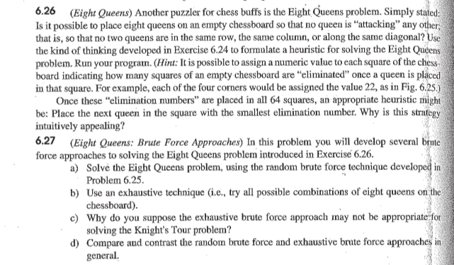 Program in C Eight Queens problem using Brute Force | Chegg.com