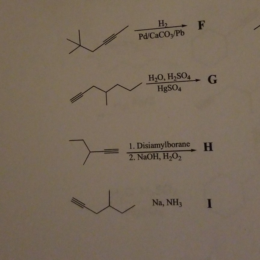 Solved Pd/CaCO3/Pb H20, H2S04 1. Disiamylborane 2. NaOH, | Chegg.com