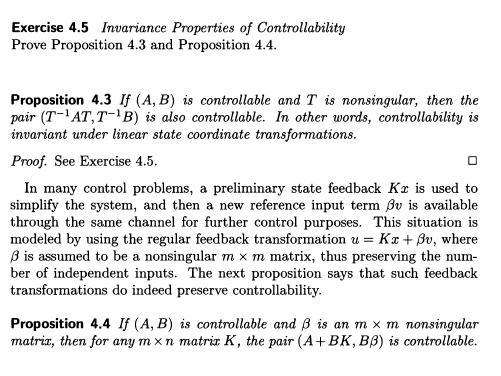 Solved Exercise 4.5 Invariance Properties of Controllability | Chegg.com