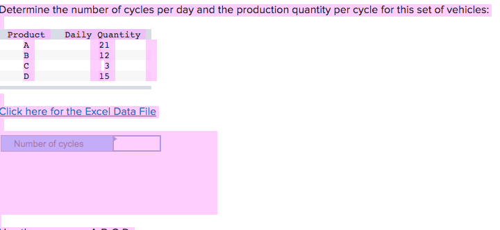Solved Determine the number of cycles per day and the | Chegg.com