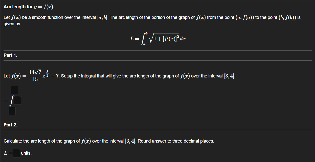Solved Arc length for y=f(x). Let f(x) be a smooth function | Chegg.com