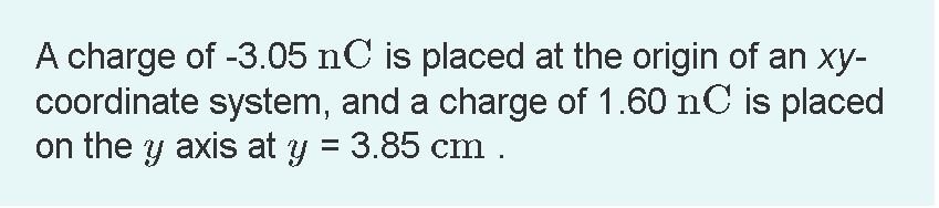 Solved A charge of −3.05nC is placed at the origin of an xy− | Chegg.com
