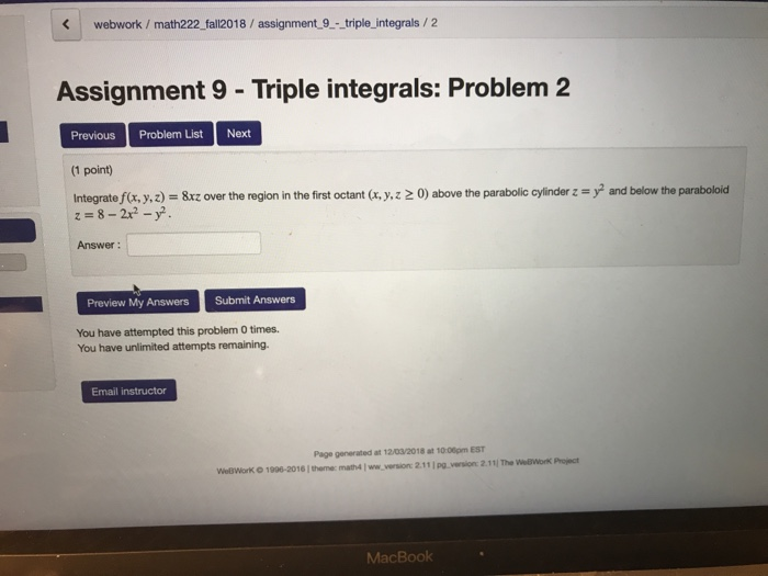 Solved webwork/ math222 fall2018/ assignment | Chegg.com Solved webwork/ math222 fall2018/ assignment | Chegg.com
