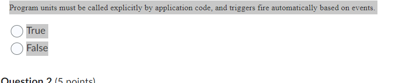 Solved Program units must be called explicitly by | Chegg.com