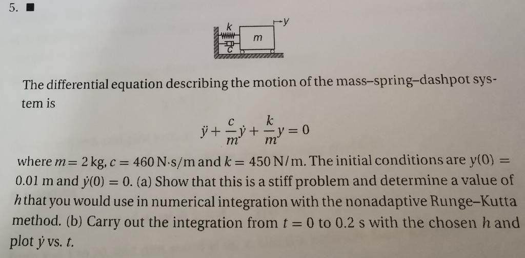 Solved 5. k The differential equation describing the motion | Chegg.com