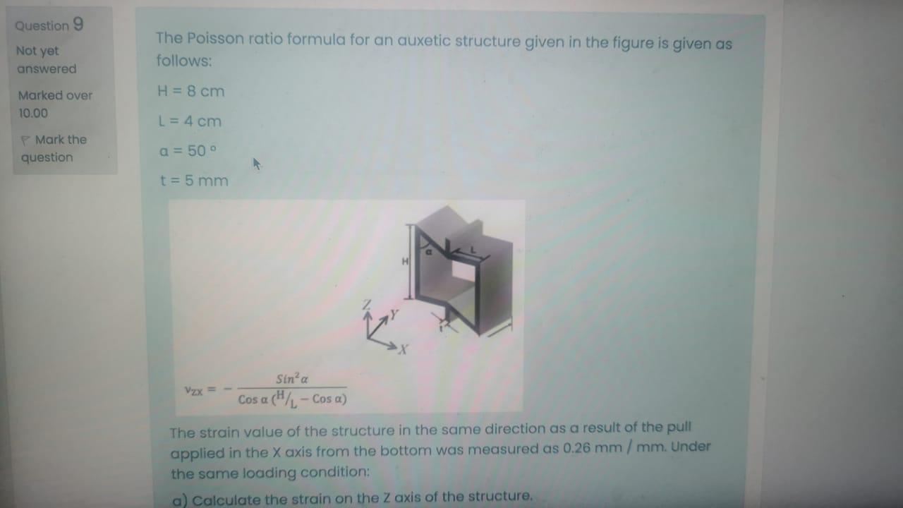 Solved Question 9 Not yet answered The Poisson ratio formula | Chegg.com
