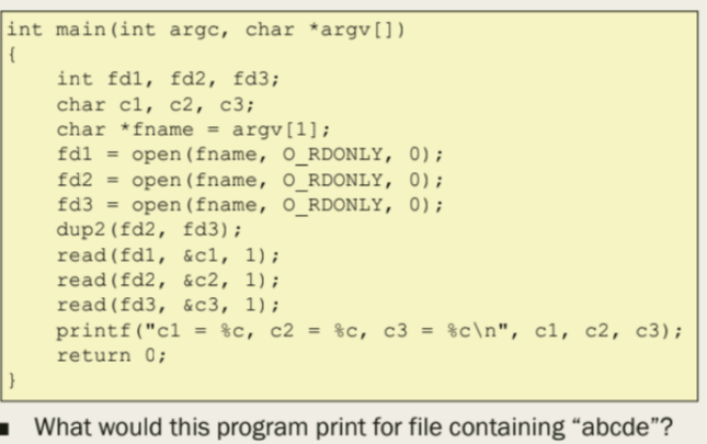 Solved int main (int argc, char argv int fdl, fd2, fd3: char | Chegg.com
