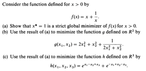 Solved Consider the function defined for x>0 by f(x)=x+x1 | Chegg.com