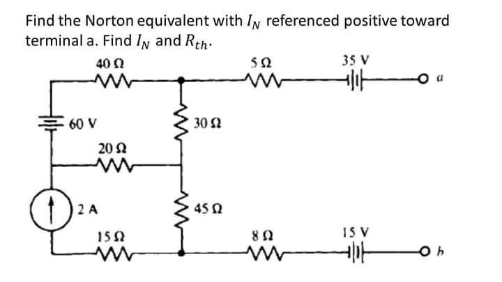 Solved Find the Norton equivalent with In referenced | Chegg.com