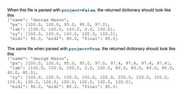 Solved def read_grades_file(filename, project=False): Given | Chegg.com