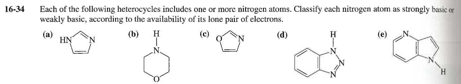 Solved 34 Each of the following heterocycles includes one or | Chegg.com