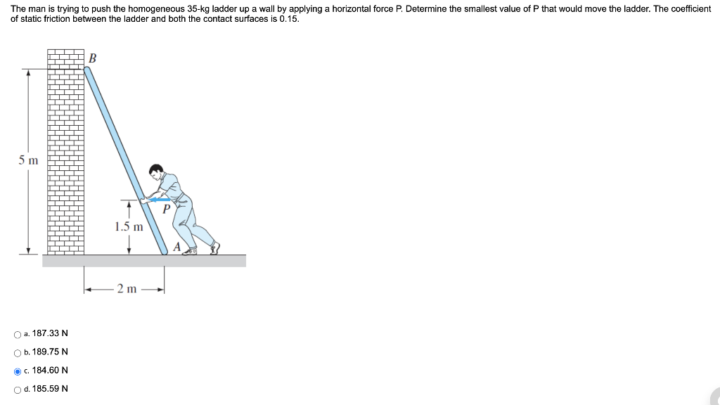 Solved The man is trying to push the homogeneous 35-kg | Chegg.com