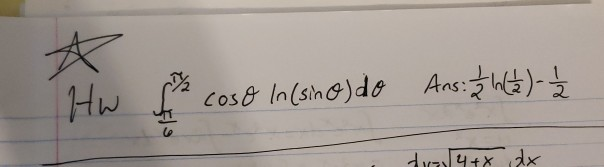 Solved Definite integral evaluated at pi over two and pi | Chegg.com