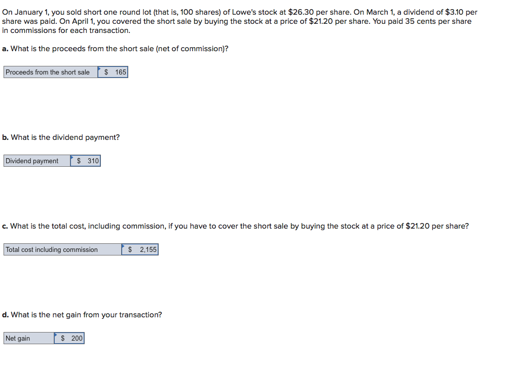 Solved On January 1, you sold short one round lot (that is, | Chegg.com