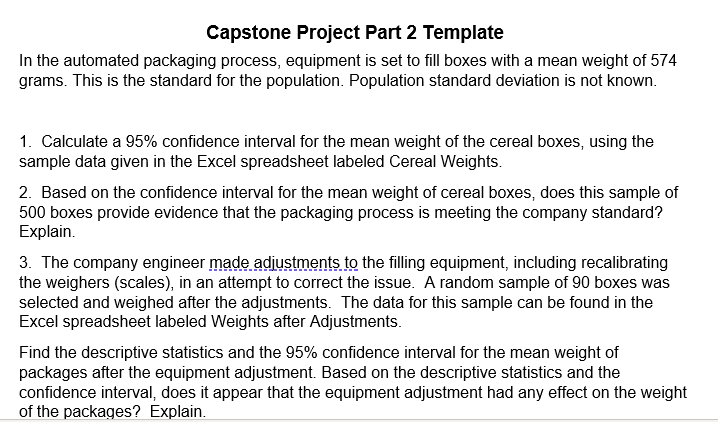 Capstone Project Part 2 Template In the automated | Chegg.com