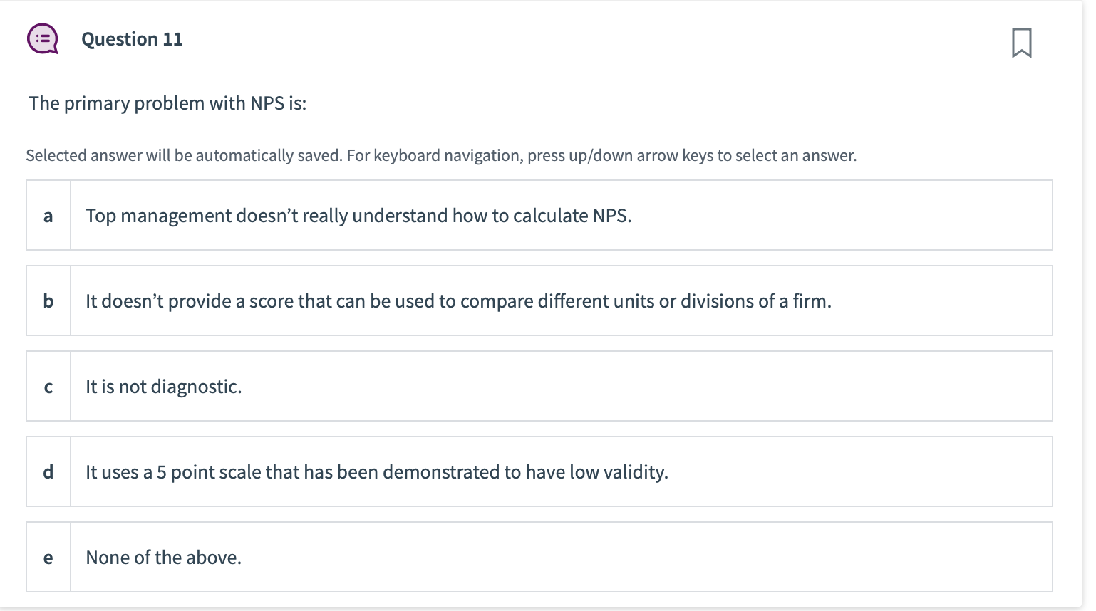 Solved The primary problem with NPS is: Selected answer will | Chegg.com