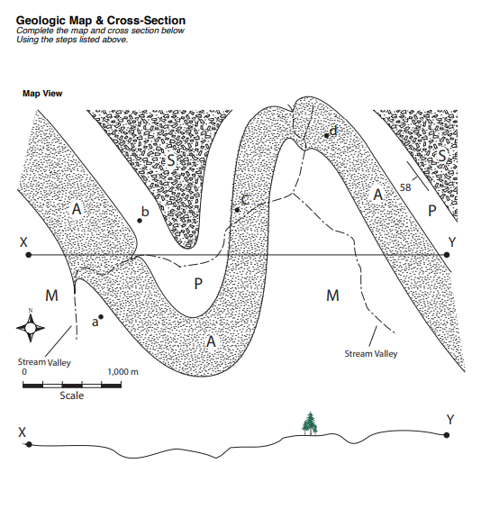 Solved Geologic Map and Structural Cross-Section Below is a | Chegg.com