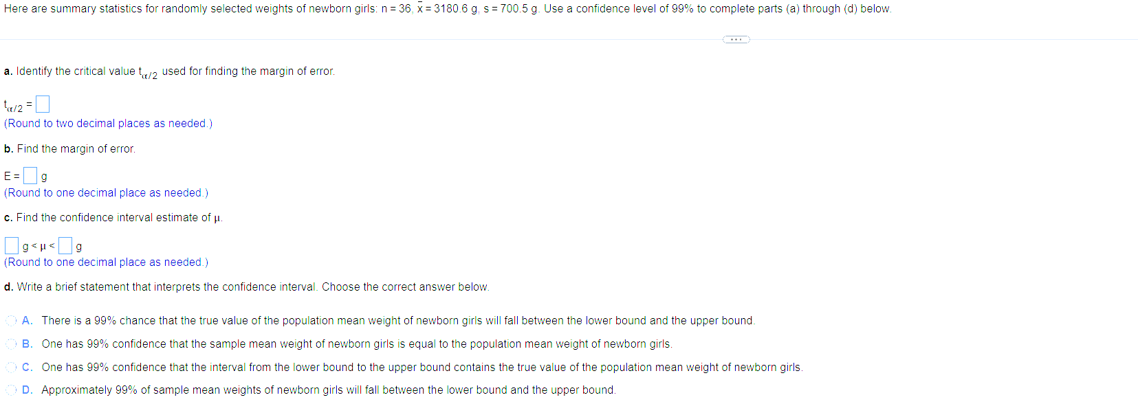 Solved Here are summary statistics for randomly selected | Chegg.com