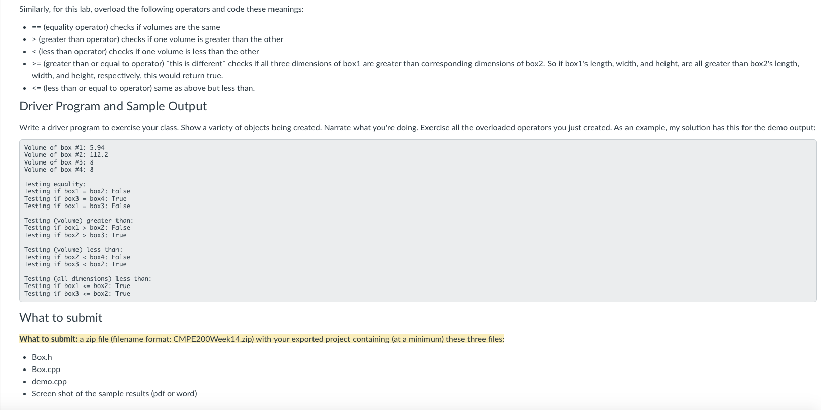 Solved Here is a basic Box class: 1 class Box 2 { 3 private: | Chegg.com
