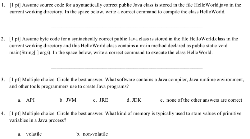 Solved 1 [1 Pt] Assume Source Code For A Syntactically