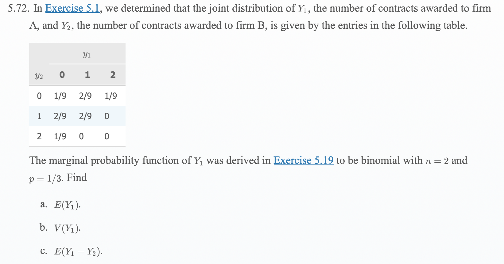 Solved 5.72. In Exercise 5.1, we determined that the joint | Chegg.com