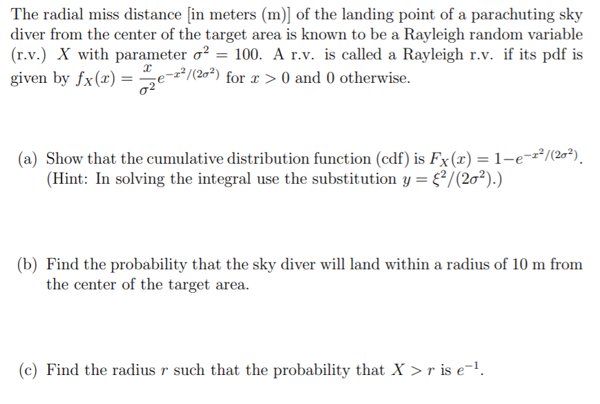 Solved The radial miss distance [in meters (m)] of the | Chegg.com