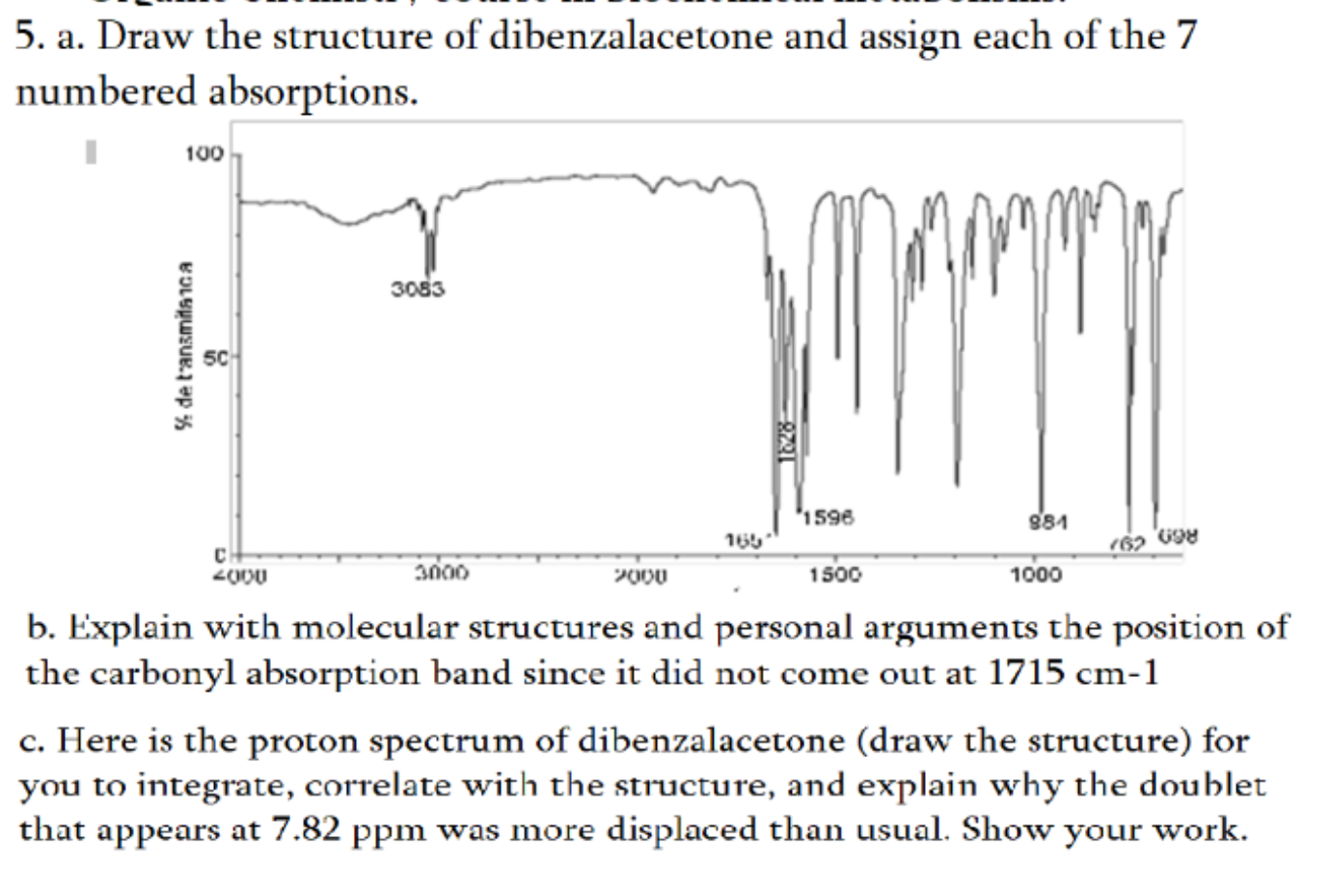 Solved 5. a. Draw the structure of dibenzalacetone and | Chegg.com