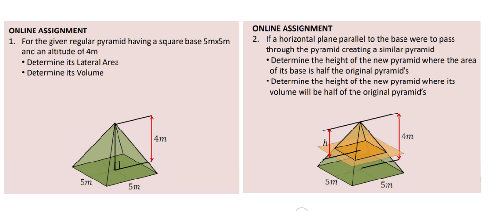 Solved ONLINE ASSIGNMENT 1. For the given regular pyramid | Chegg.com