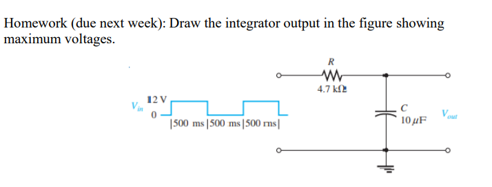Solved Homework (due next week): Draw the integrator output | Chegg.com