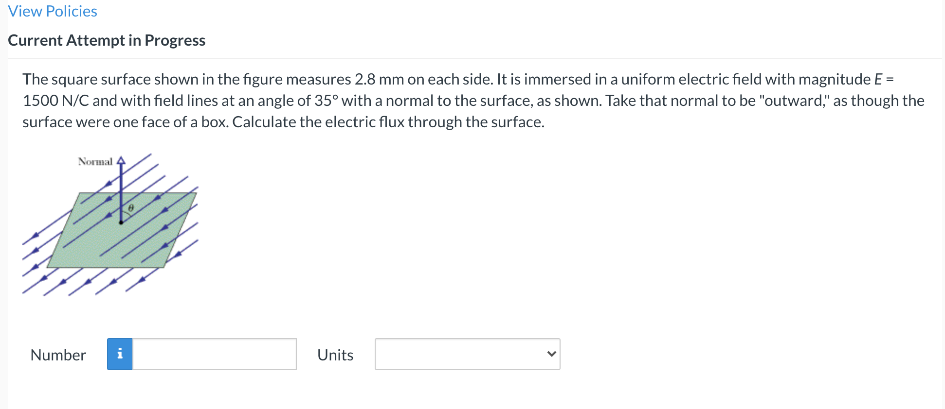 Solved View Policies Current Attempt in Progress The square | Chegg.com