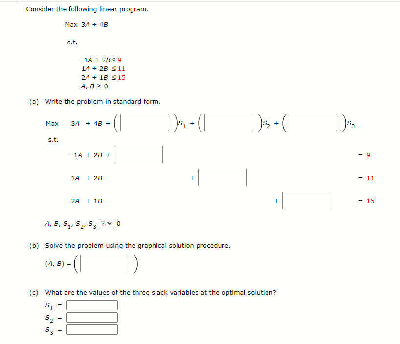 Solved Consider the following linear program. ﻿Max 3A+4B | Chegg.com