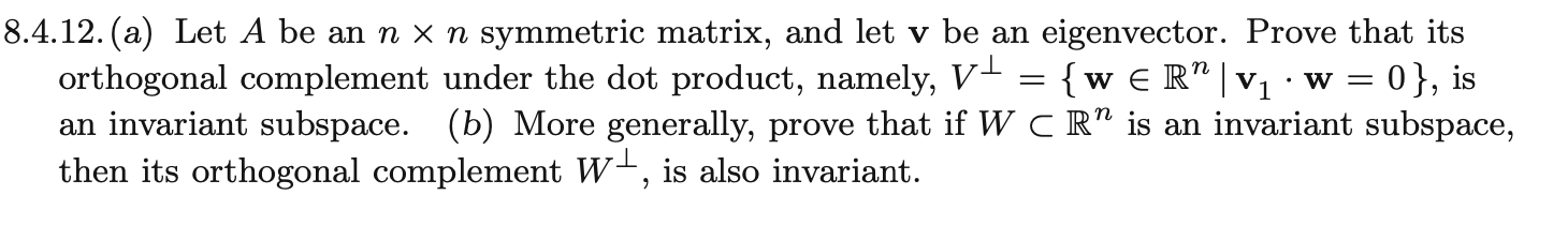 Solved - 8.4.12. (a) Let A be an n x n symmetric matrix, and | Chegg.com