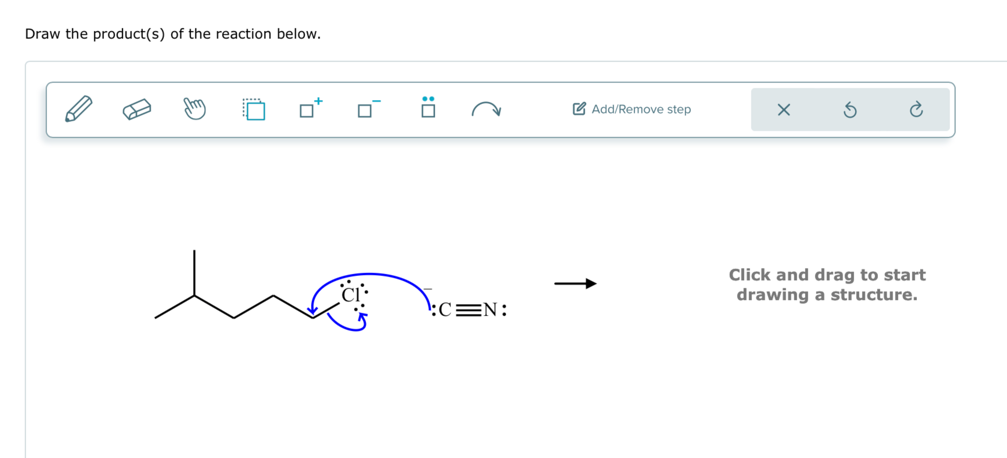 Solved Click and drag to startdrawing a structure. | Chegg.com