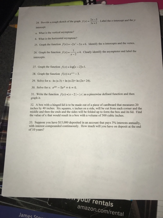 Solved 1S. Graph f) 19. Use the Intermediate Value Theorem | Chegg.com