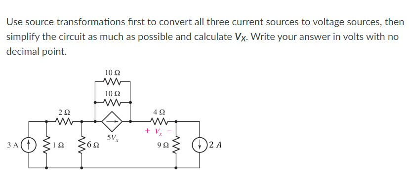 Solved Use source transformations first to convert all three | Chegg.com
