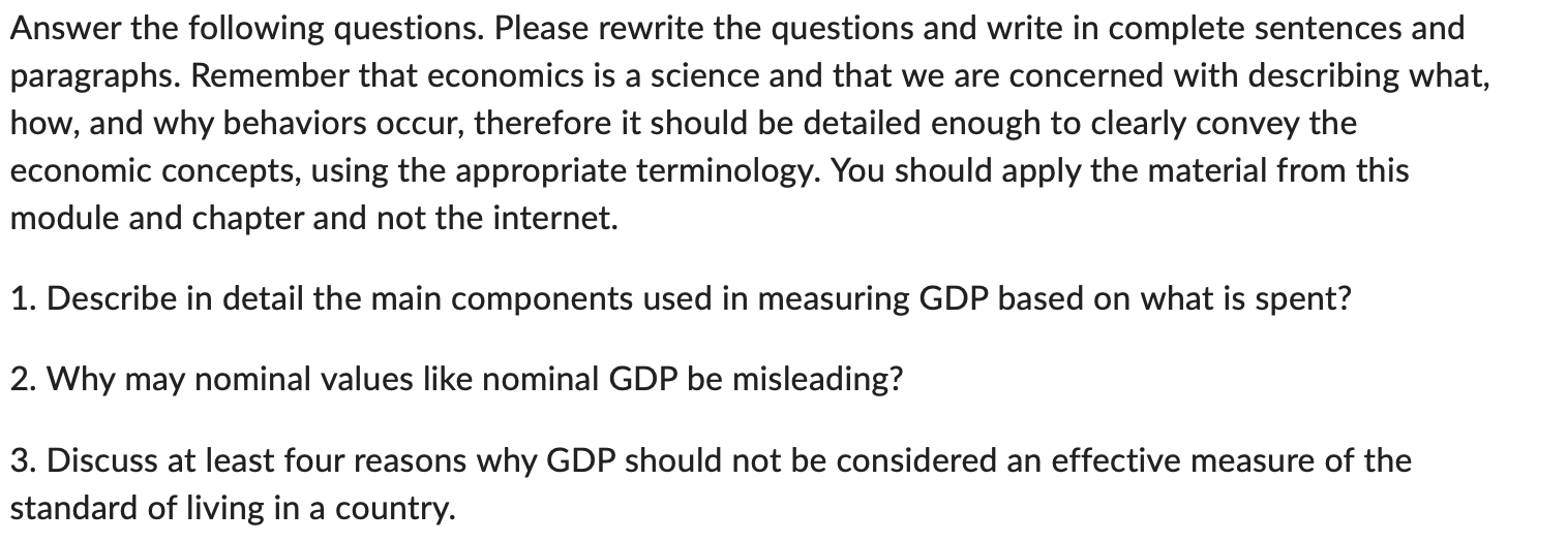 Solved Answer the following questions. Please rewrite the | Chegg.com