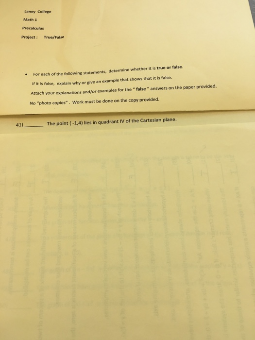 Solved Laney College Math 1 Precalculus For each of the | Chegg.com