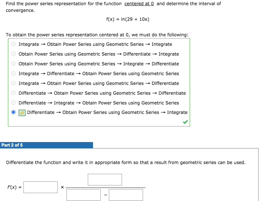 Solved Find the power series representation for the function | Chegg.com