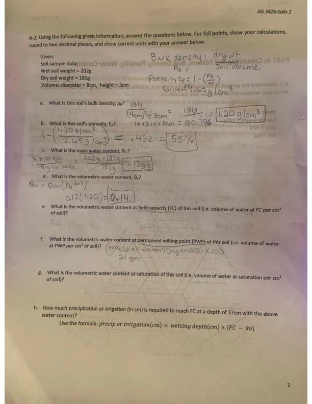 Solved Using the following given information, answer the | Chegg.com