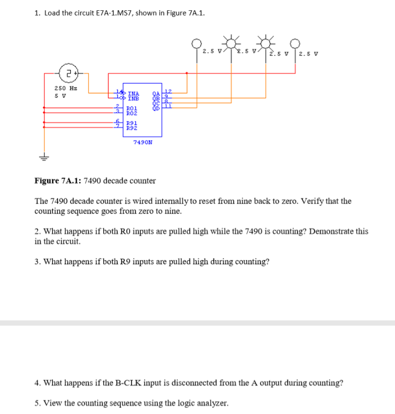 Solved 1. Load the circuit E7A-1.MS7, shown in Figure 7A.1 | Chegg.com