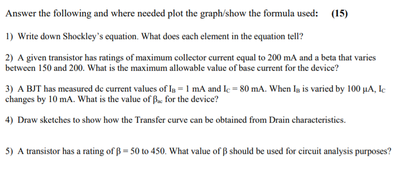 Solved Answer the following and where needed plot the | Chegg.com