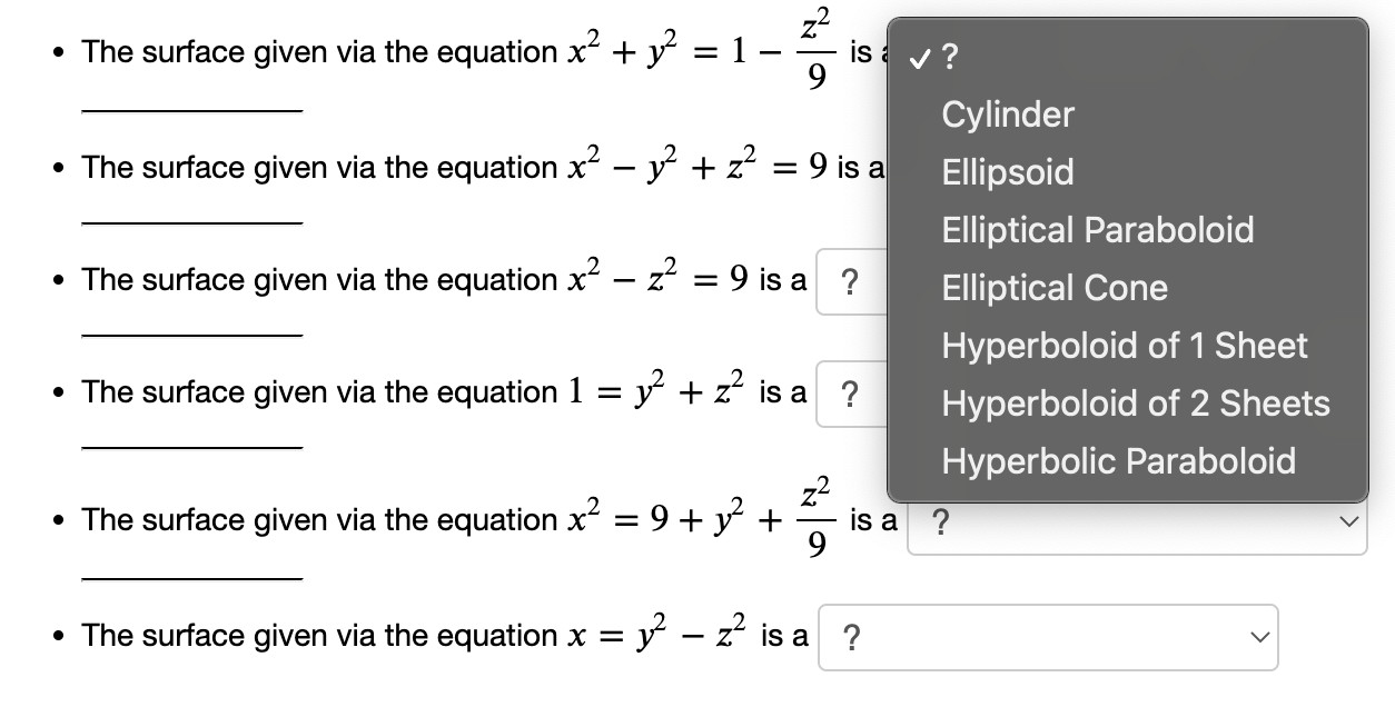 Solved - The surface given via the equation x2+y2=1−9z2 is | Chegg.com