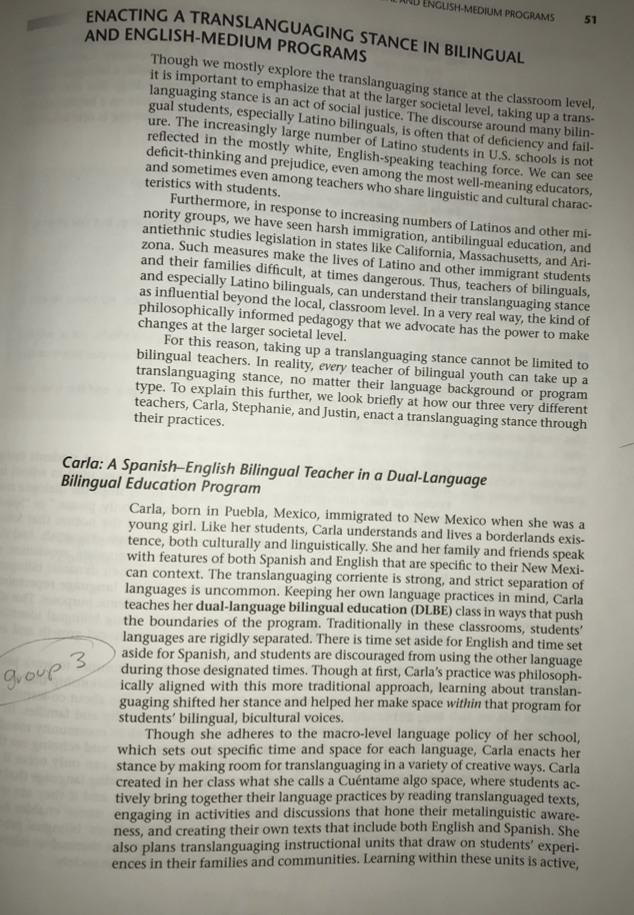 Solved PART II TRANSLANGUAGING PEDAGOGY CHAPTER 4 | Chegg.com