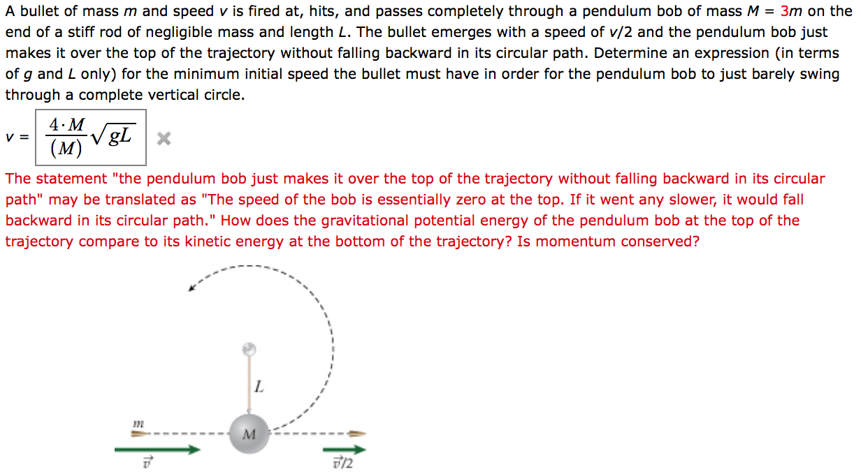 Solved A bullet of mass m and speed v is fired at, hits, and | Chegg.com