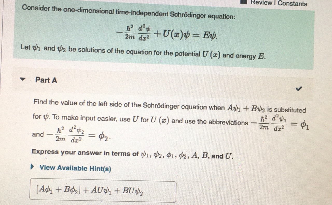 Solved IUVUVIUSlalls Consider the one-dimensional | Chegg.com