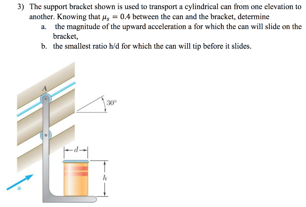 Solved 3) The support bracket shown is used to transport a | Chegg.com