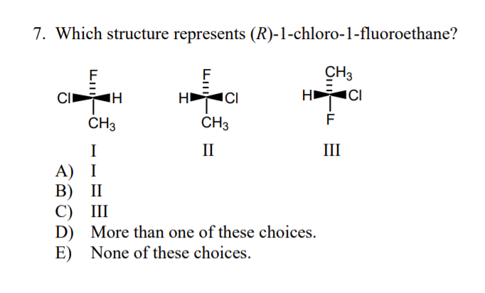 Solved 7. Which structure represents | Chegg.com
