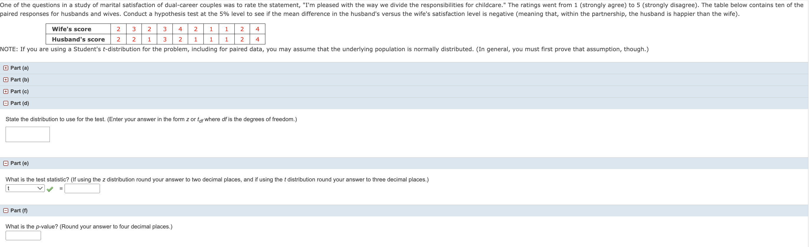 Solved \begin{tabular}{|l} \hline Wife's scor \\ \hline | Chegg.com